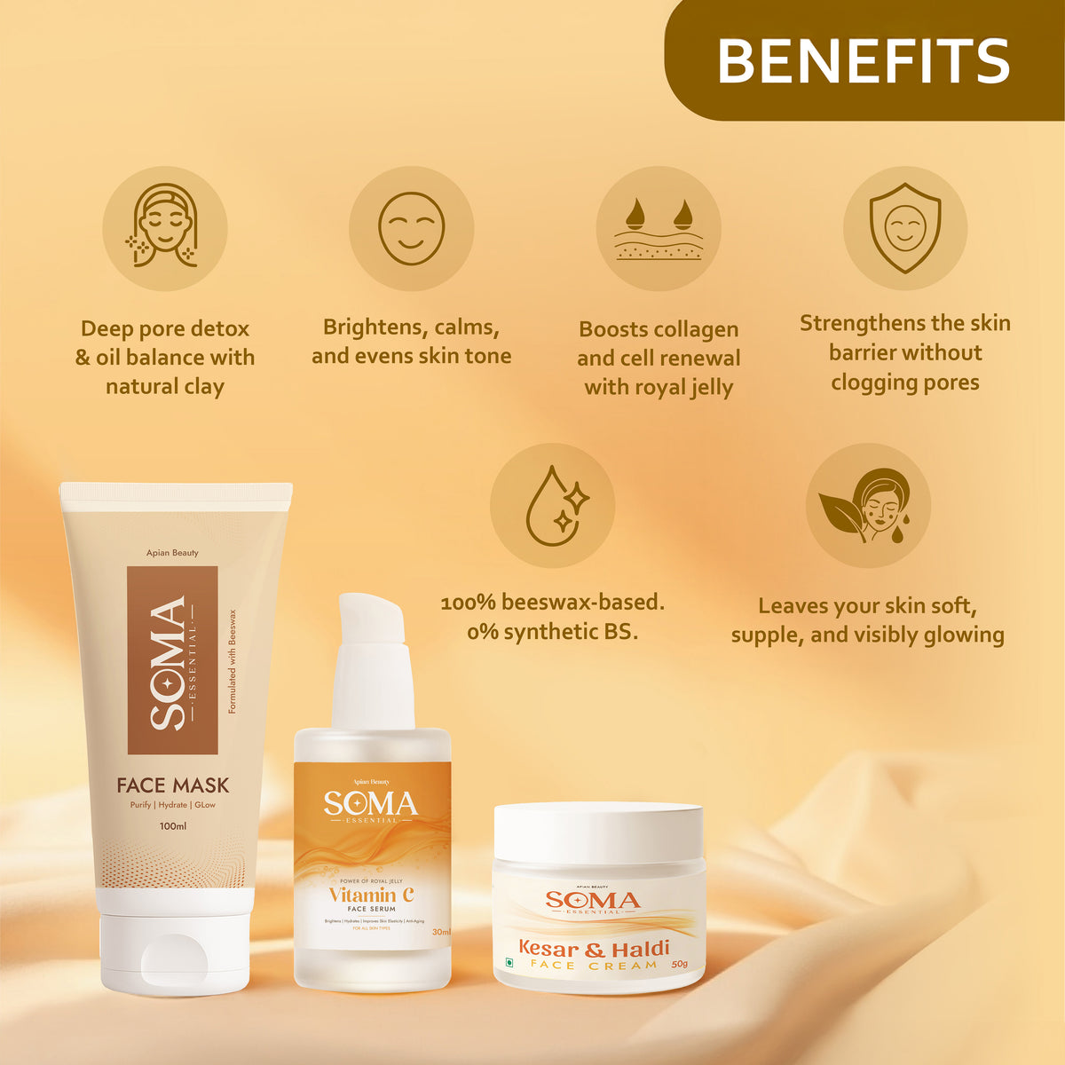 Buy Soma Glow Kit Combo: D‑Tan Mask + Serum + Day Cream – Soma Essential
